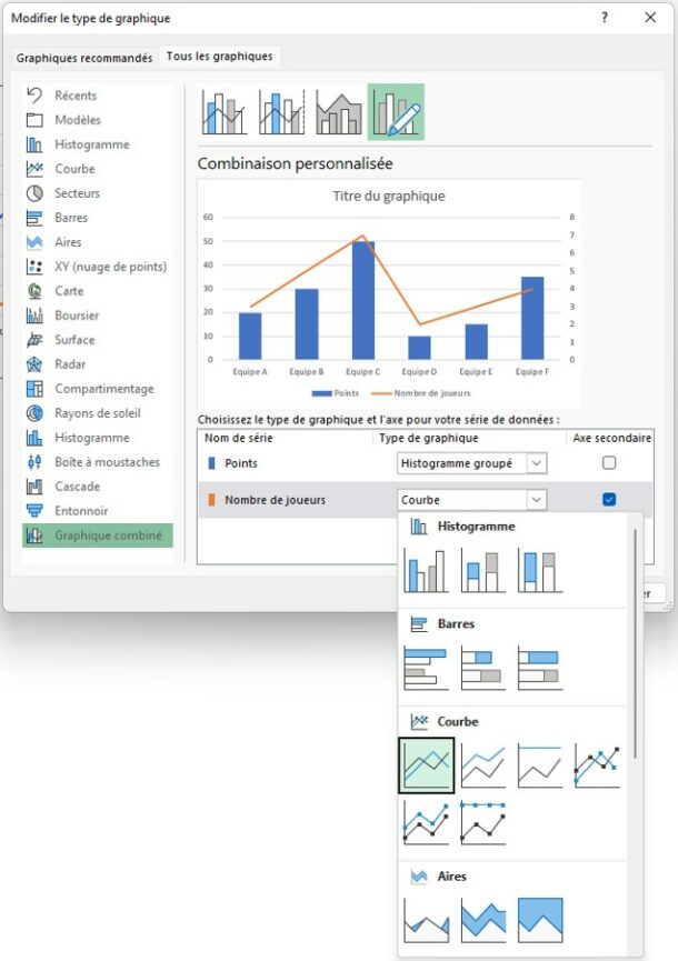 Excel : Combiner différents graphiques - Misty'tips