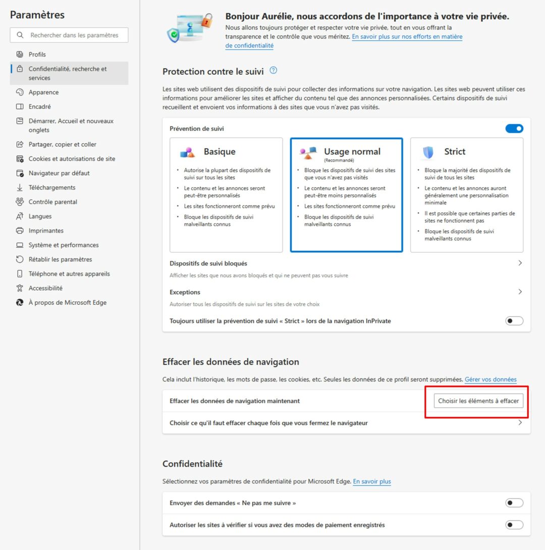 Edge : Vider le cache - Misty'tips