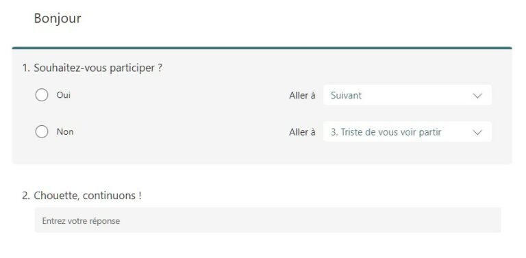Forms : Ajouter un embranchement - Misty'tips