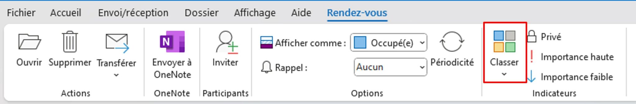 Outlook : Catégoriser les éléments (mails, rendez-vous, contact, tâches ...