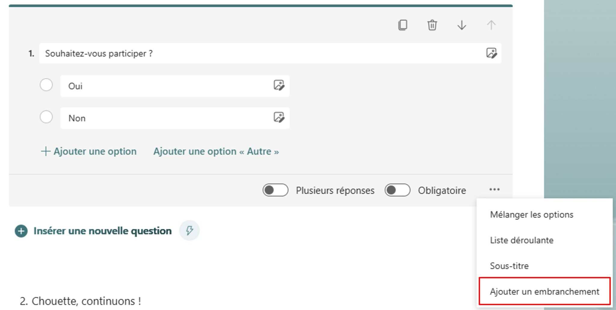 Forms : Ajouter un embranchement - Misty'tips