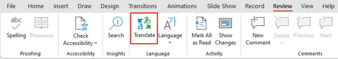 Office: Translate a document - Misty'tips