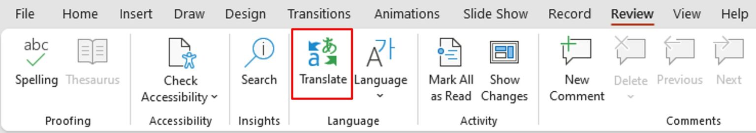 Office: Translate a document - Misty'tips