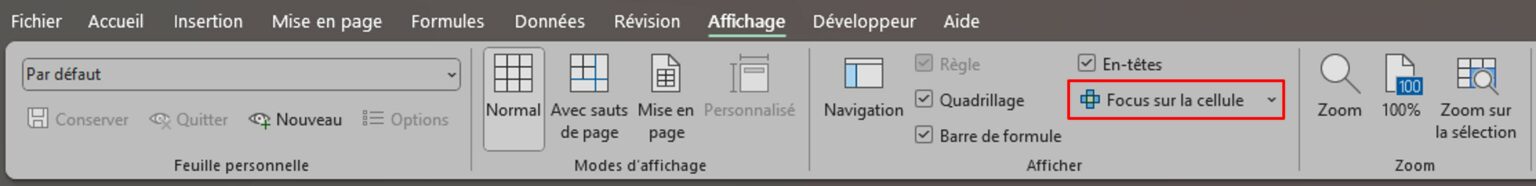Excel : Focus sur la cellule - Misty'tips
