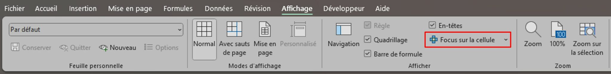 Excel : Focus sur la cellule - Misty'tips