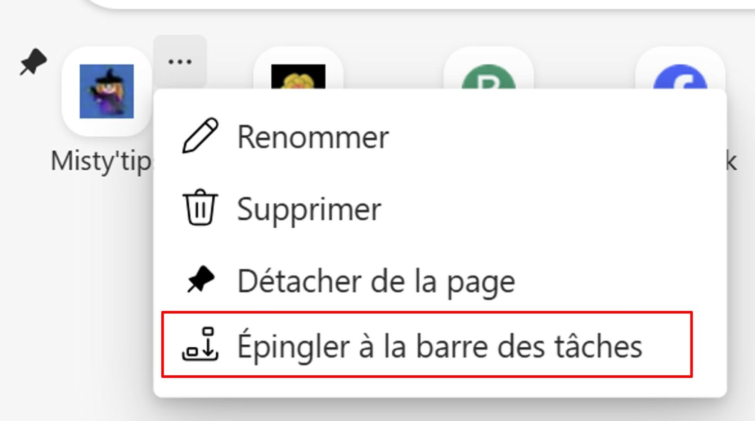 Edge : Epingler un site internet dans la barre des tâches - Misty'tips