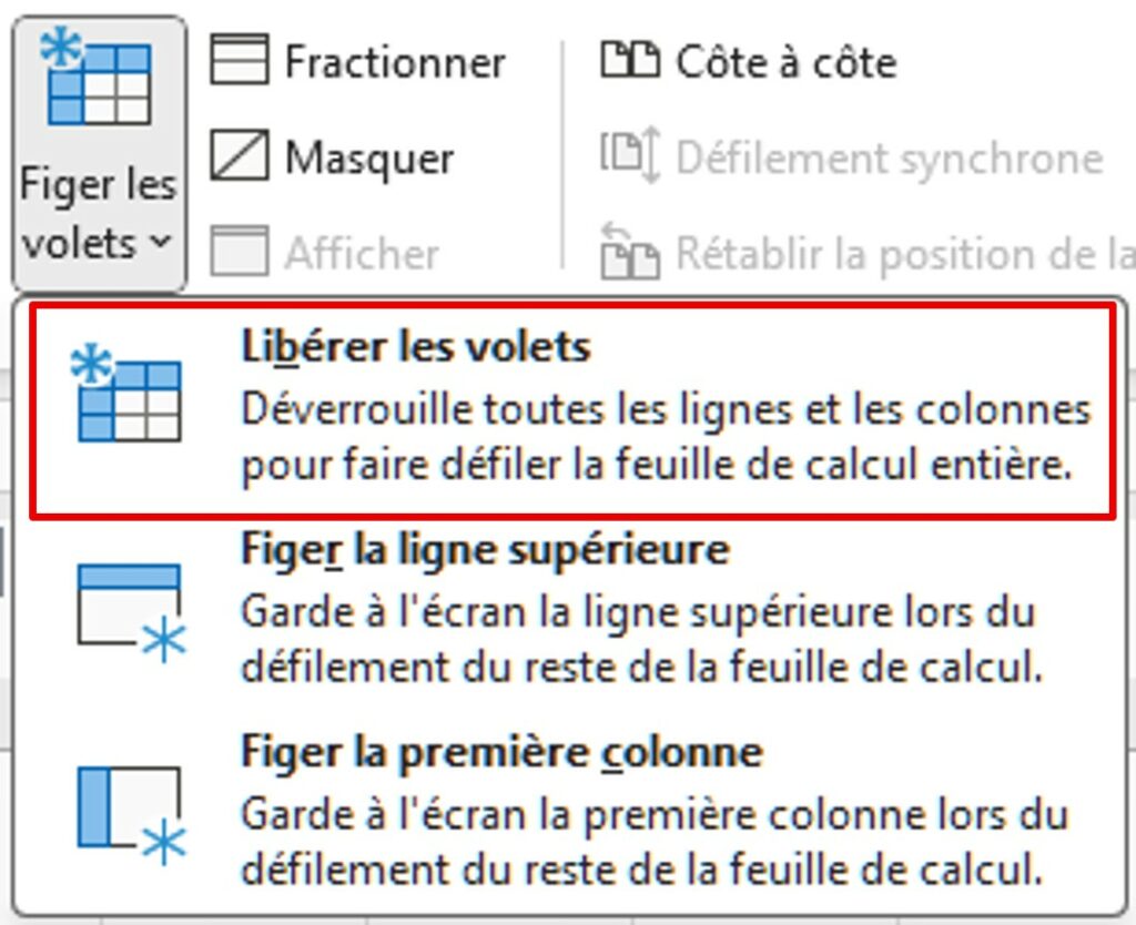 Excel : Figer les volets ou fractionner l'écran - Misty'tips